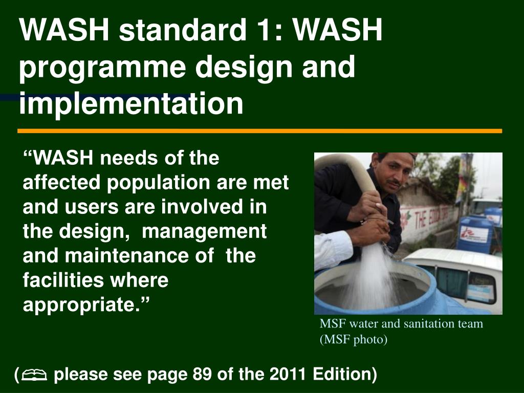 Ppt Using The Minimum Standards In Water Supply Sanitation And Hygiene