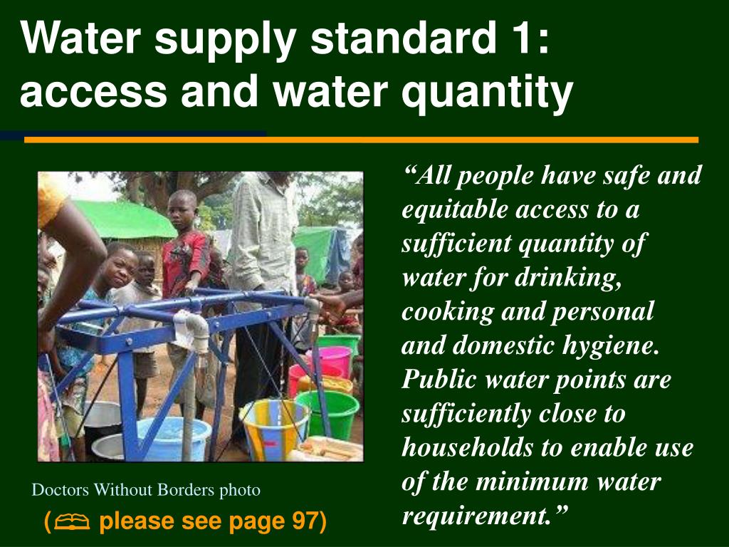 Ppt Using The Minimum Standards In Water Supply Sanitation And Hygiene