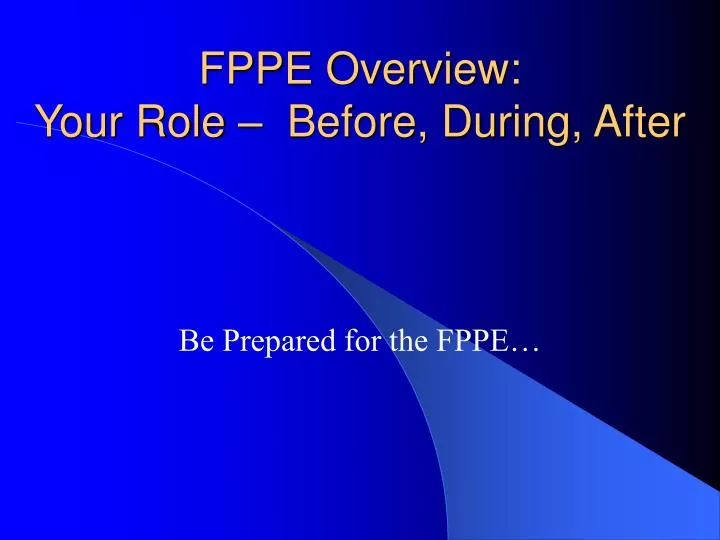 PPT - FPPE Overview: Your Role – Before, During, After PowerPoint ...