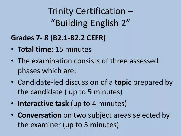 PPT - Trinity Certification – “Building English 2” PowerPoint ...