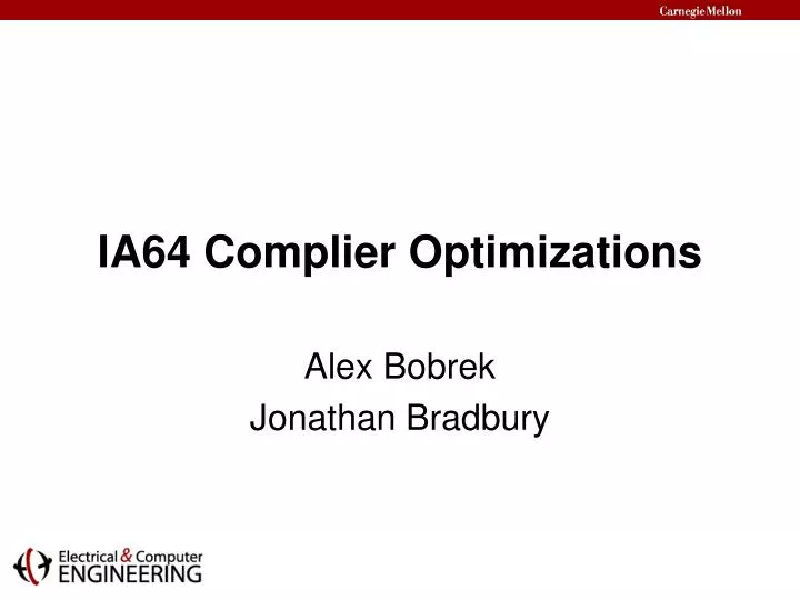 PPT - IA64 Complier Optimizations PowerPoint Presentation, free ...