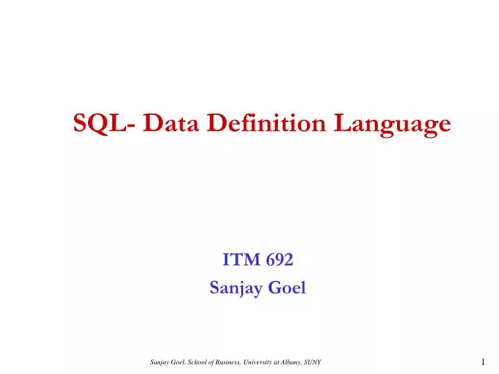 PPT - SQL- Data Definition Language PowerPoint Presentation, free ...