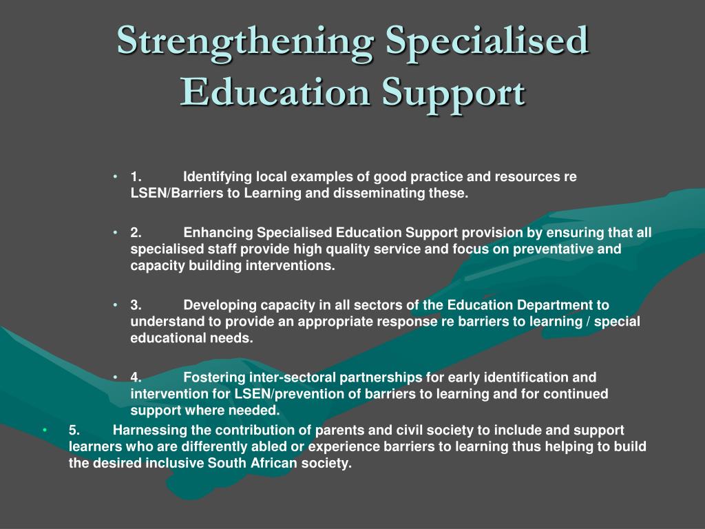 PPT - Strengthening Specialised Education Support in the WCED ...