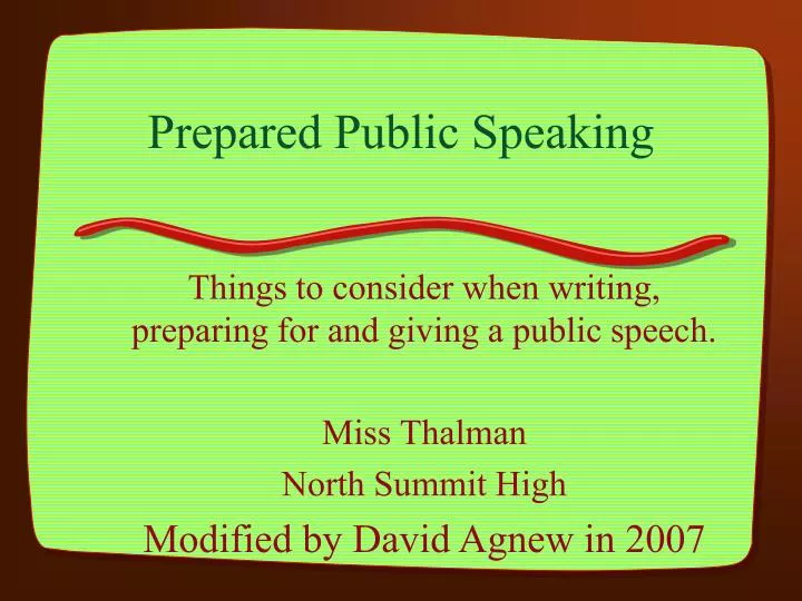 PPT - Prepared Public Speaking PowerPoint Presentation, free download ...