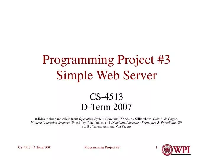 Ppt Programming Project 3 Simple Web Server Powerpoint Presentation 8015