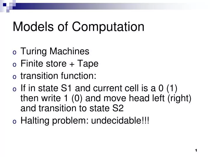 Ppt Models Of Computation Powerpoint Presentation Free Download Id 3103578