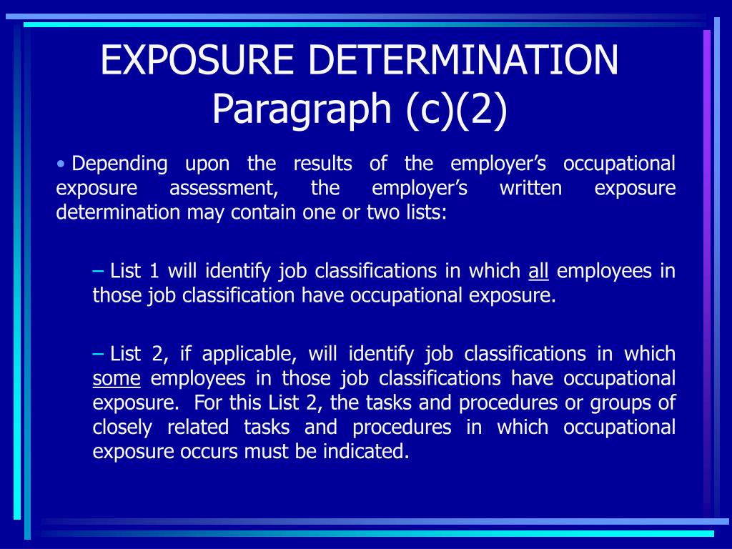PPT - OCCUPATIONAL EXPOSURE TO BLOODBORNE PATHOGENS 29 CFR 1910.1030 ...