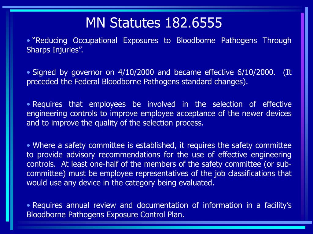PPT - OCCUPATIONAL EXPOSURE TO BLOODBORNE PATHOGENS 29 CFR 1910.1030 ...