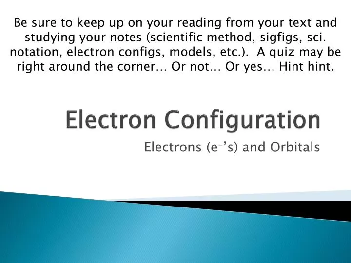 PPT - Electron Configuration PowerPoint Presentation, free download ...