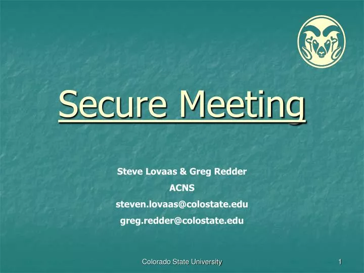 PPT - Secure Meeting PowerPoint Presentation, free download - ID:3103979