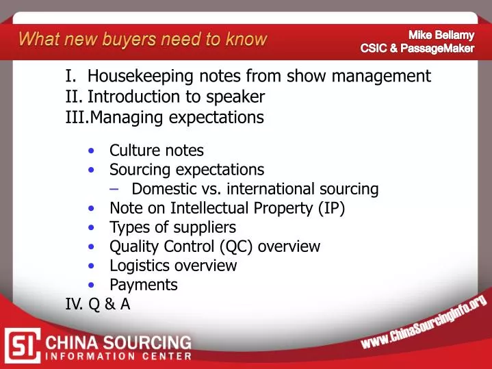 PPT - Housekeeping notes from show management Introduction to speaker ...