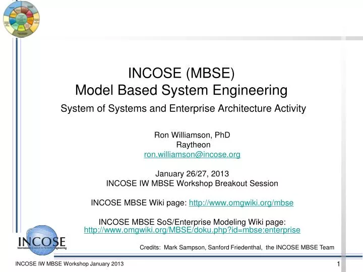 PPT - Ron Williamson, PhD Raytheon ron.williamson@incose January 26/27 ...