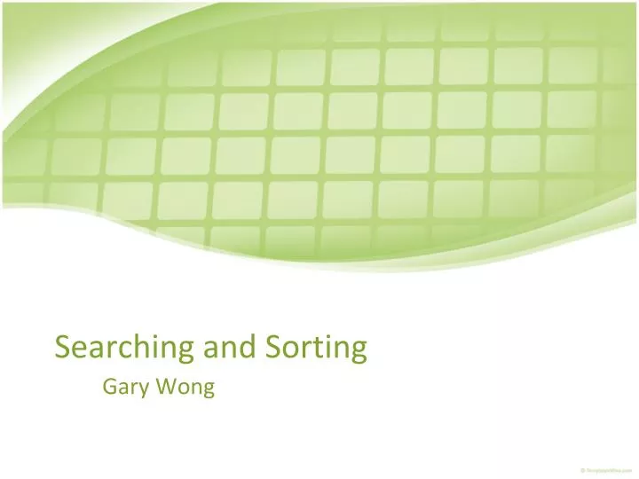Ppt Searching And Sorting Powerpoint Presentation Free Download Id 3104997