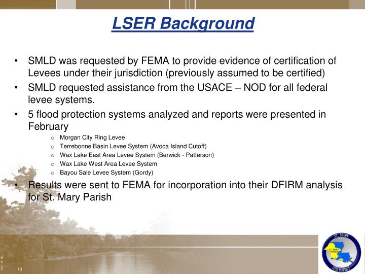 PPT - Bayou Chene Flood Protection & Diversion Structure and Levee ...