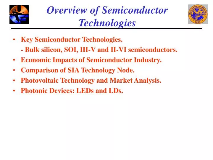 PPT - Overview of Semiconductor Technologies PowerPoint Presentation ...