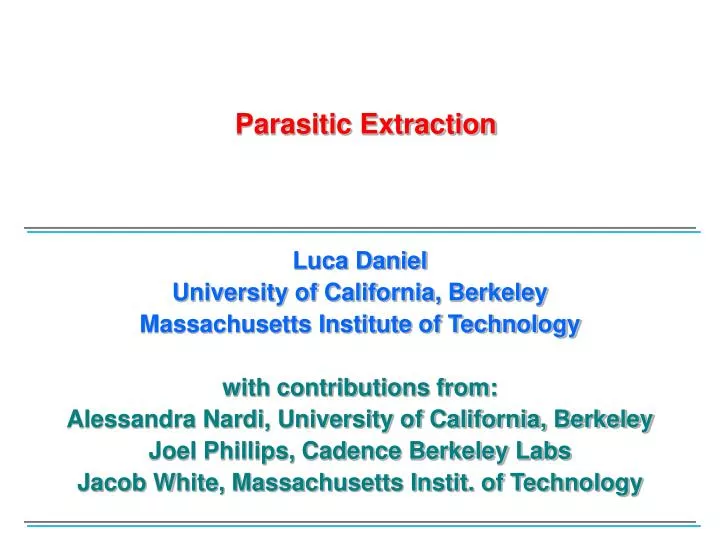 PPT - Parasitic Extraction PowerPoint Presentation, free download - ID ...