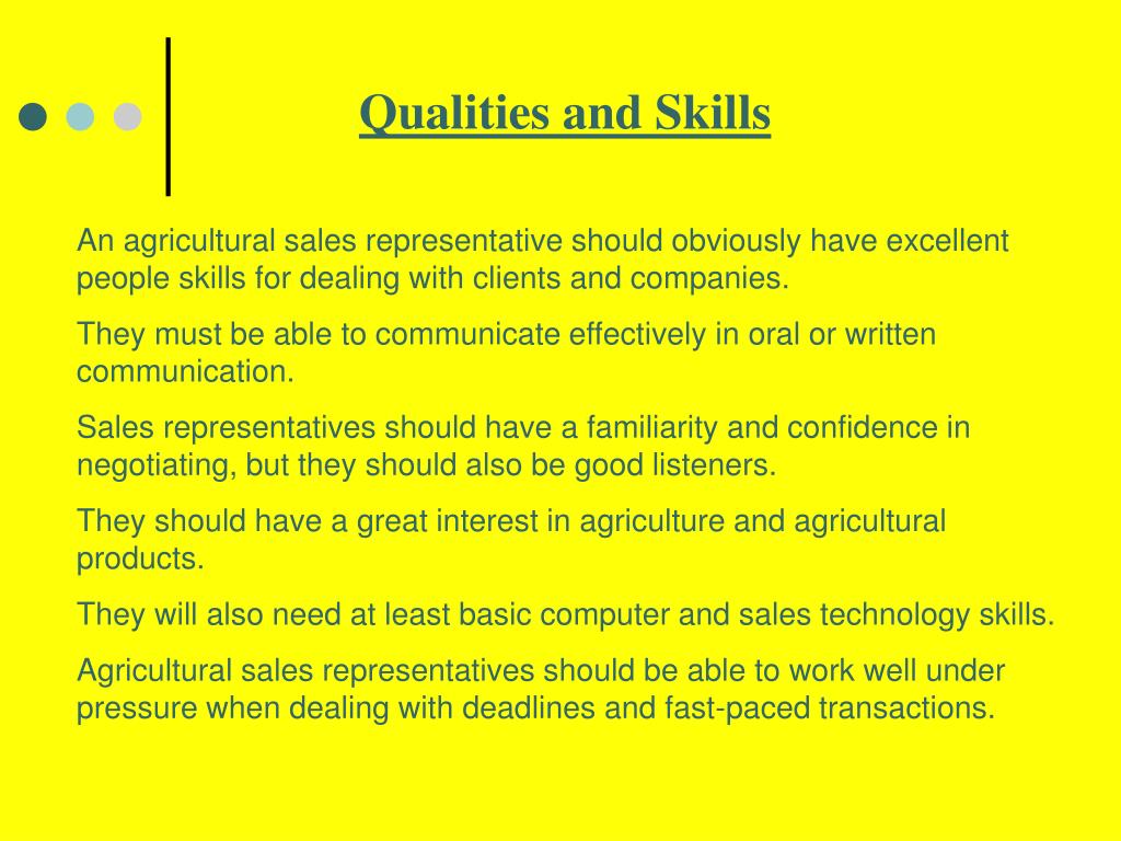 PPT - Agricultural Careers Agricultural Sales Representative PowerPoint ...