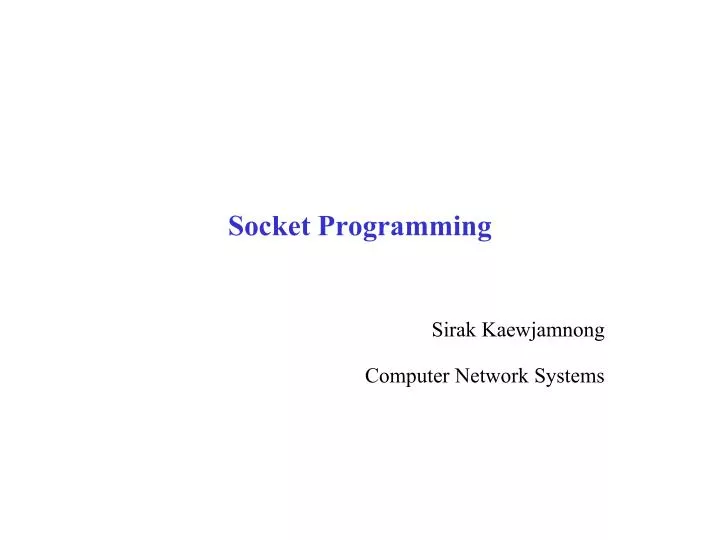 PPT - Socket Programming PowerPoint Presentation, free download - ID ...