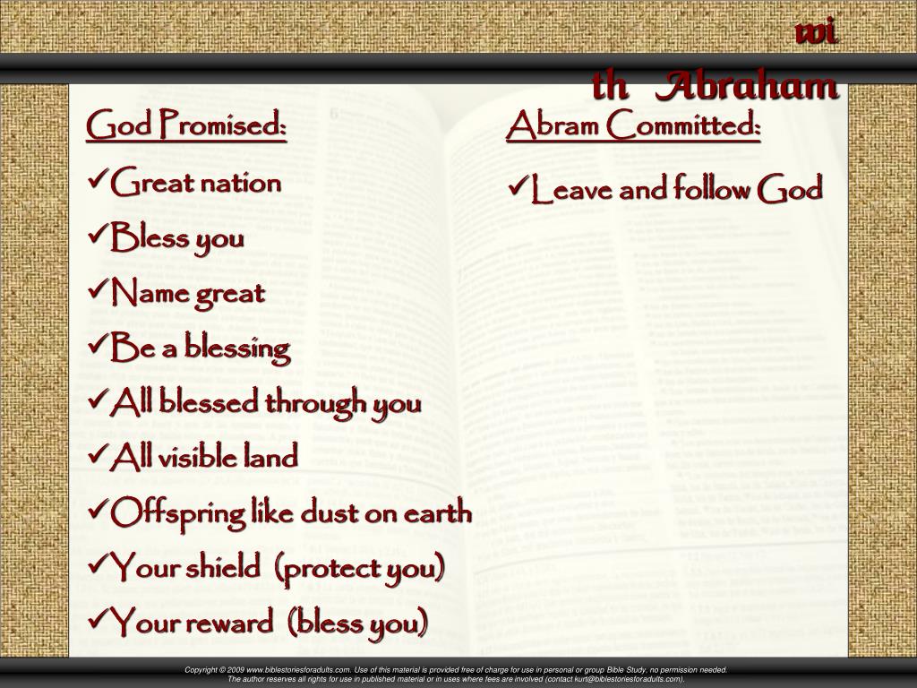 PPT - Bible Stories for Adults God’s Covenant with Abraham Genesis 15 ...