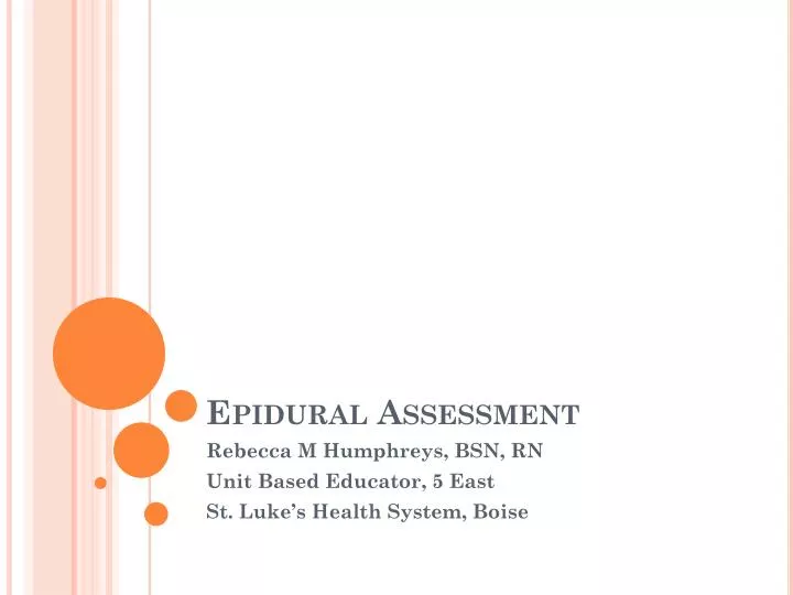 PPT - Epidural Assessment PowerPoint Presentation, free download - ID ...