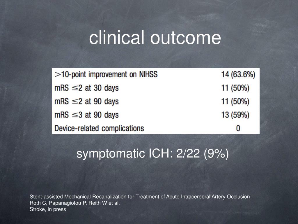 PPT - Stent-Assisted Mechanical Recanalization for Acute Intracerebral ...