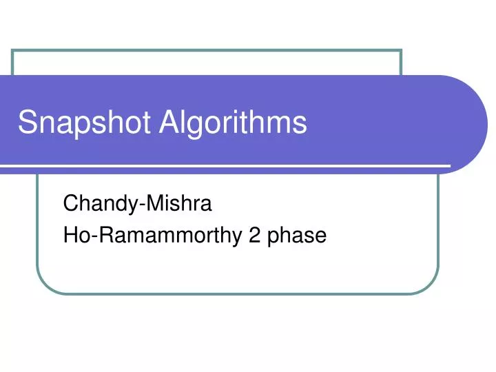 Ppt Snapshot Algorithms Powerpoint Presentation Free Download Id3107371