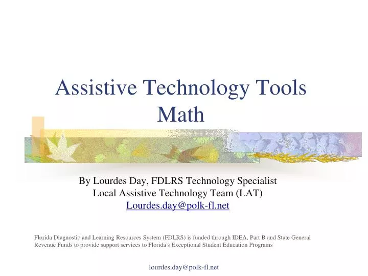 PPT - Assistive Technology Tools Math PowerPoint Presentation, free ...