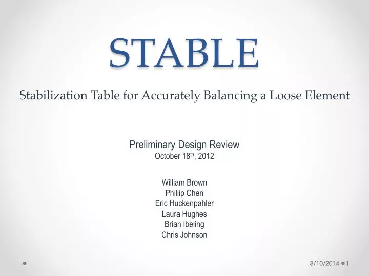 PPT - STABLE PowerPoint Presentation, free download - ID:3108640