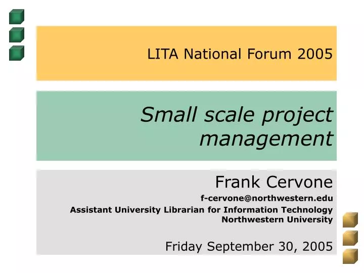 PPT - Small scale project management PowerPoint Presentation, free ...