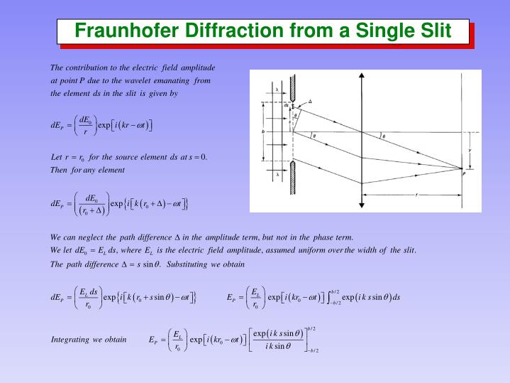 PPT - Fraunhofer Diffraction PowerPoint Presentation - ID:3109164