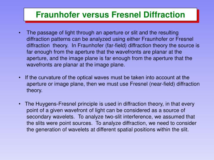PPT - Fraunhofer Diffraction PowerPoint Presentation - ID:3109164