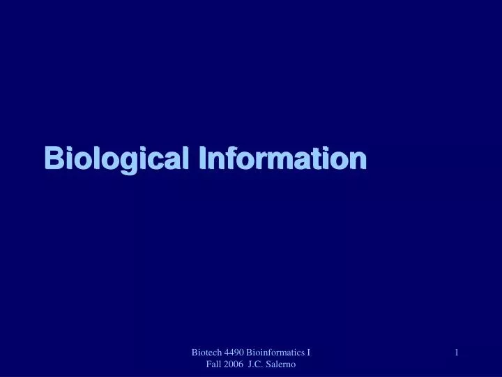 PPT - Biological Information PowerPoint Presentation, free download ...