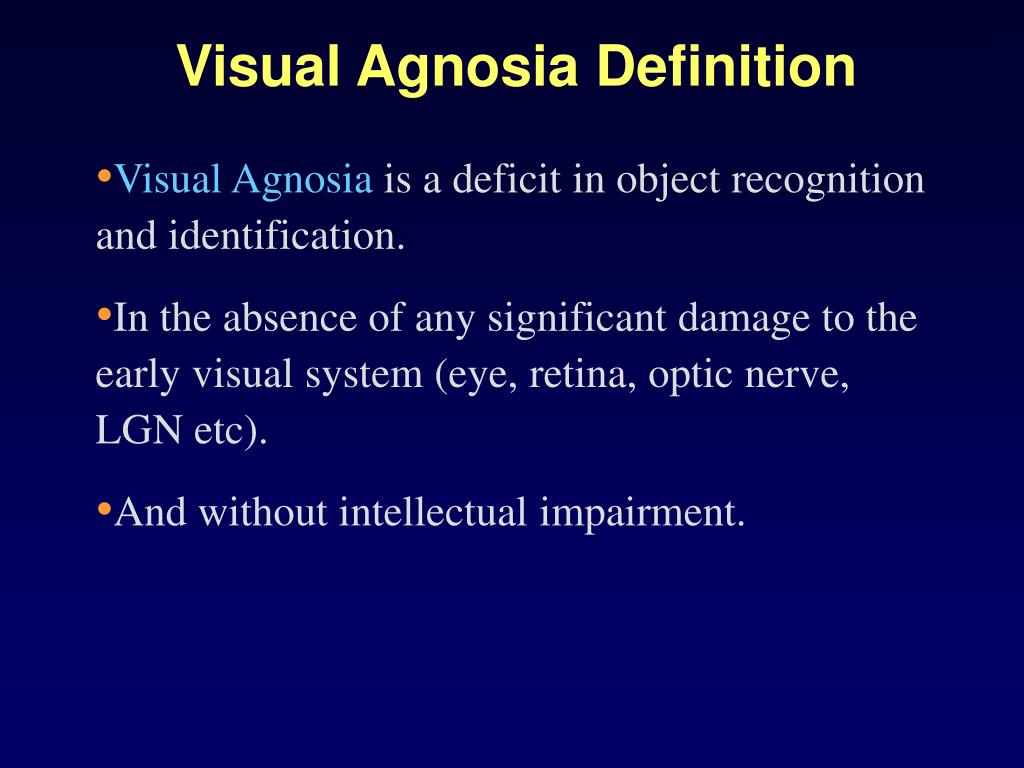 PPT - Objects and Faces: The Neuropsychology of Agnosia and ...
