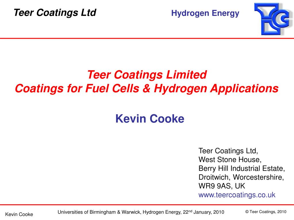 PPT - Teer Coatings Limited Coatings for Fuel Cells & Hydrogen ...