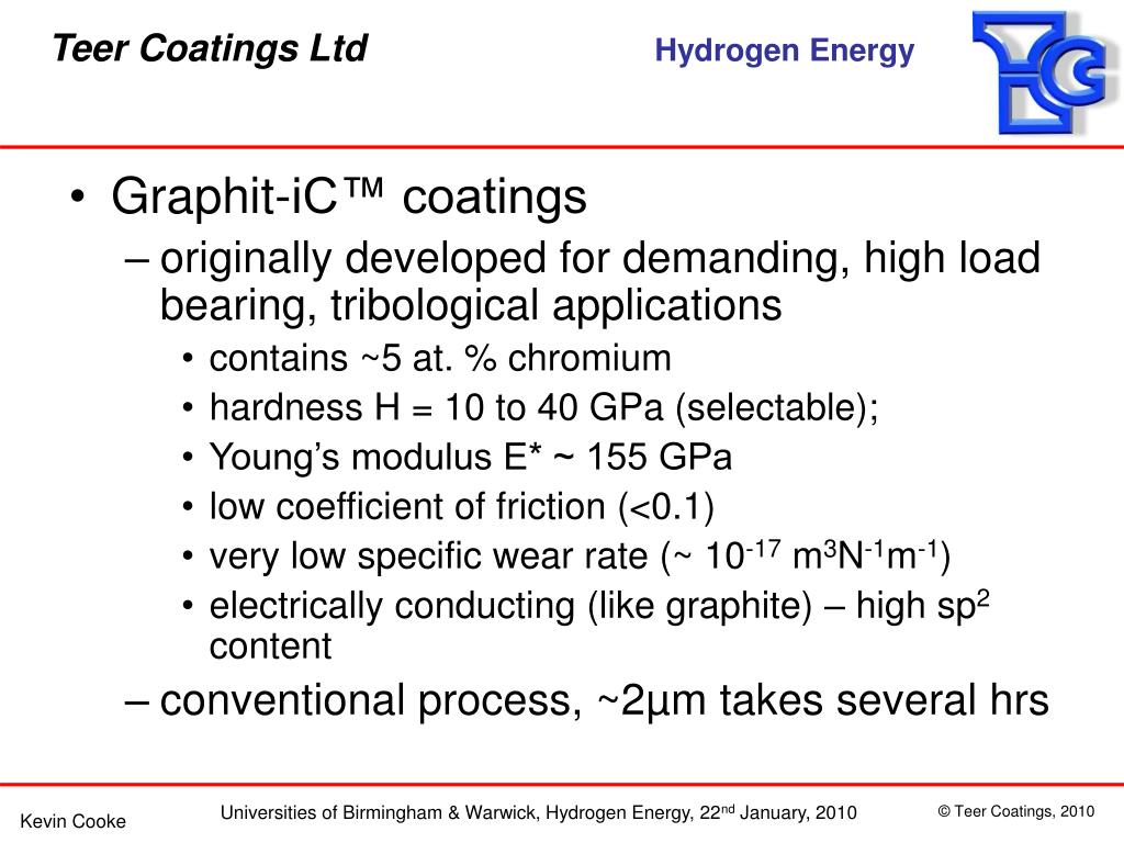 PPT - Teer Coatings Limited Coatings for Fuel Cells & Hydrogen ...