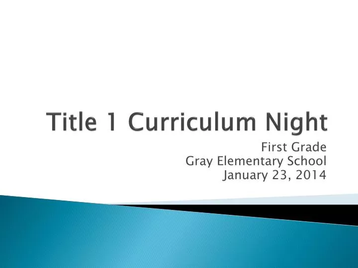 PPT - Title 1 Curriculum Night PowerPoint Presentation, free download ...