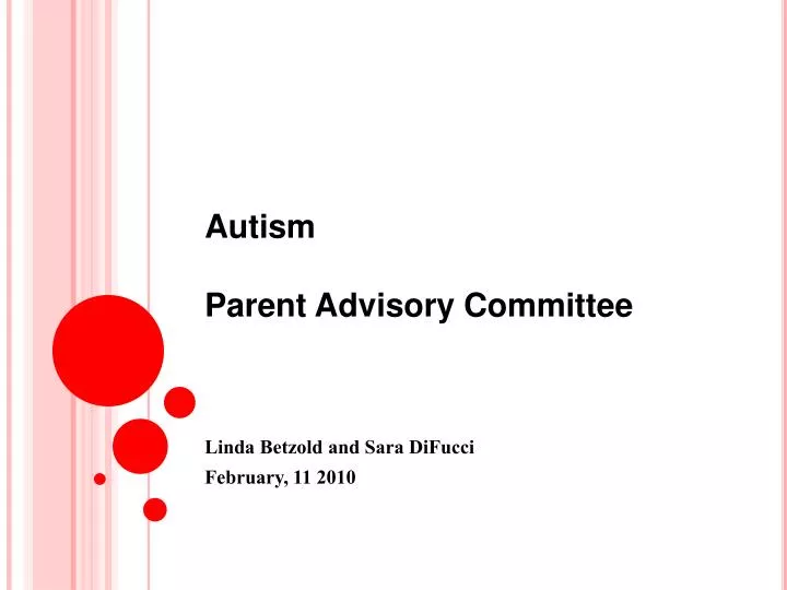 PPT - Autism Parent Advisory Committee PowerPoint Presentation, free ...