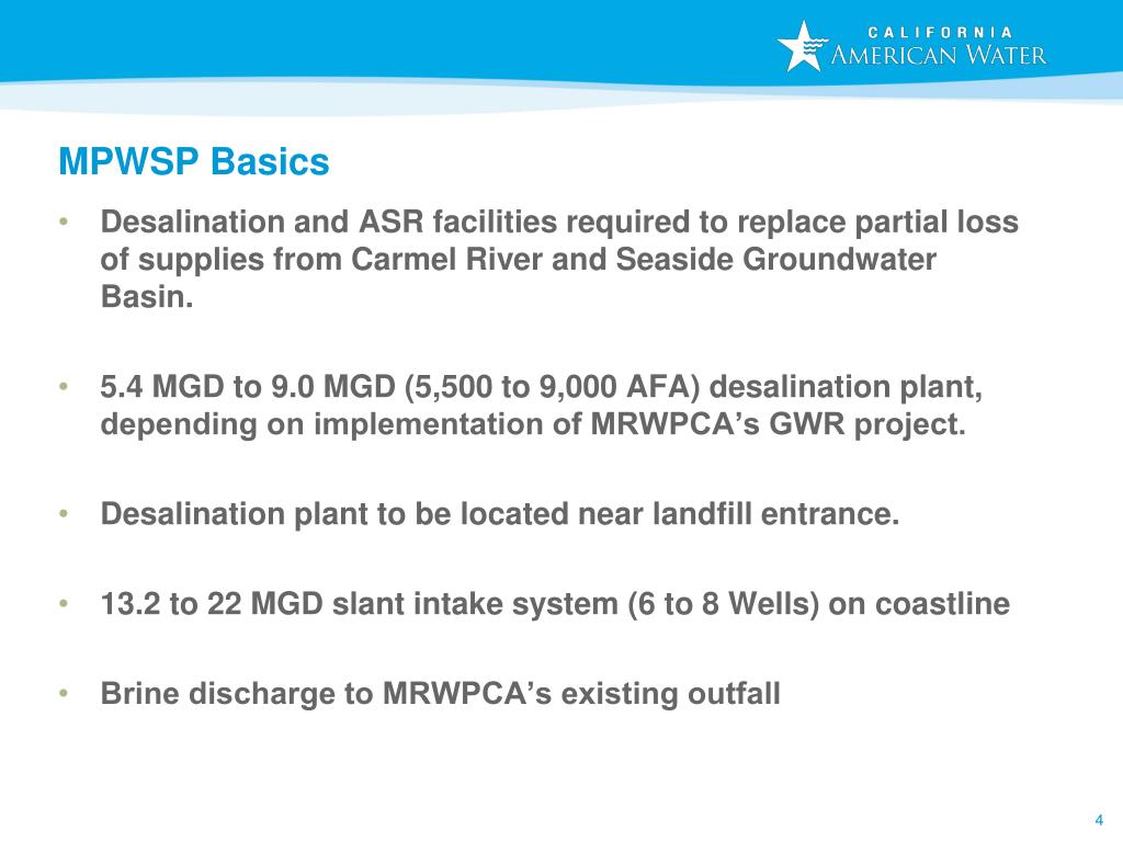 PPT - Monterey Peninsula Water Supply Project - Presentation to ...
