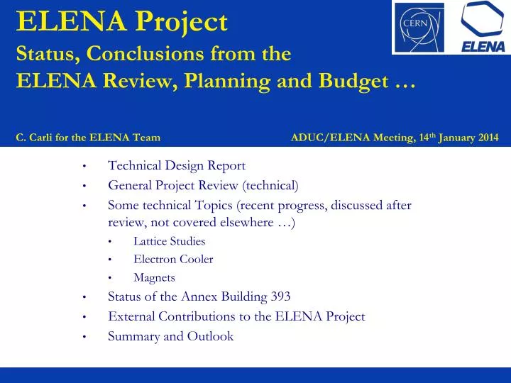 PPT - Technical Design Report General Project Review (technical ...