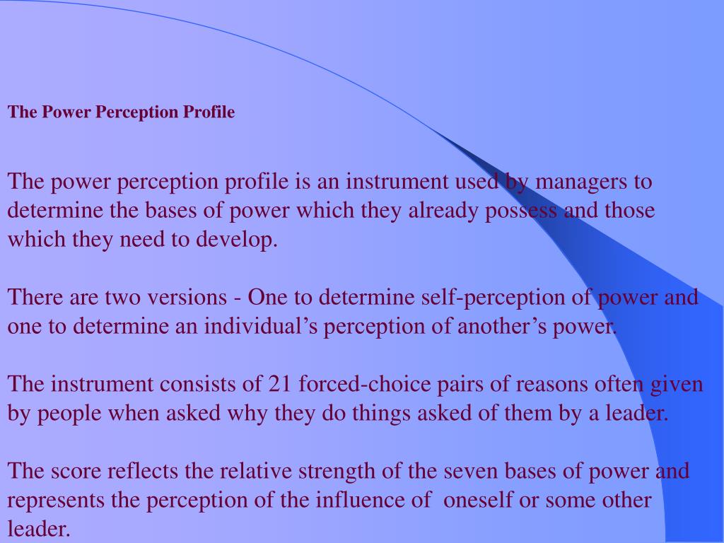 PPT - Situational Leadership: Perception and the Impact of Power ...