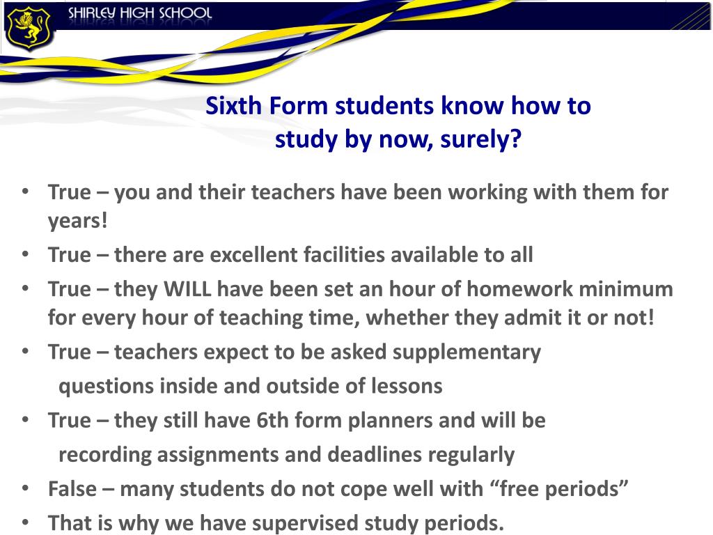 PPT - SHIRLEY HIGH SCHOOL SIXTH FORM Parents’ and carers information ...