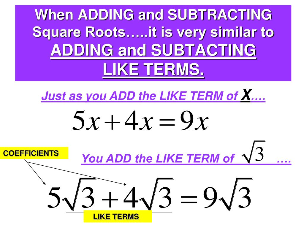 PPT Adding And Subtracting Square Roots PowerPoint Presentation Free Download ID 3112523