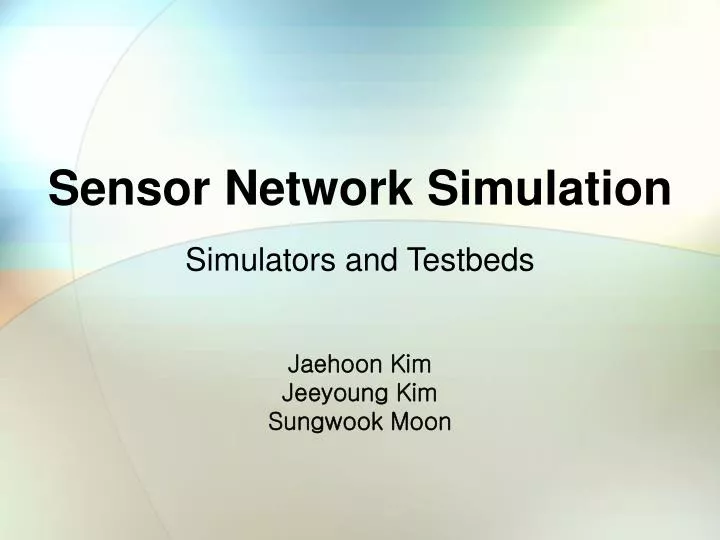 PPT - Sensor Network Simulation PowerPoint Presentation, free download ...