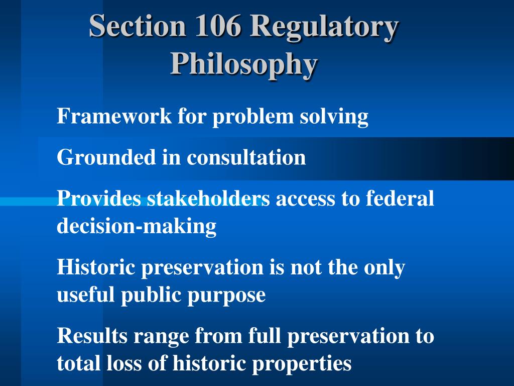 PPT - Advisory Council on Historic Preservation and Section 106 ...