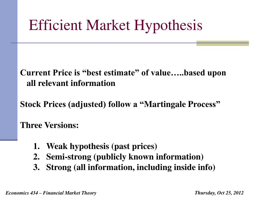 PPT - Economics 434 Theory of Financial Markets PowerPoint Presentation ...