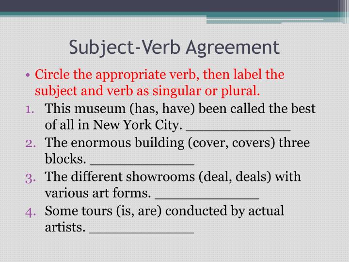 PPT - Subject-Verb Agreement PowerPoint Presentation - ID:3114947
