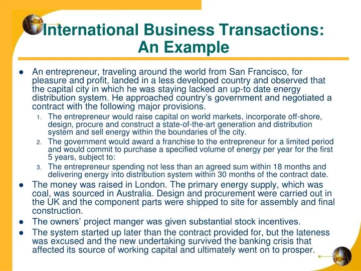 PPT - International Business Transactions: An Example PowerPoint ...