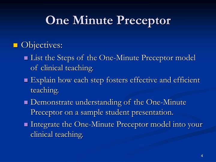 PPT - The One Minute Preceptor: PowerPoint Presentation - ID:3115339