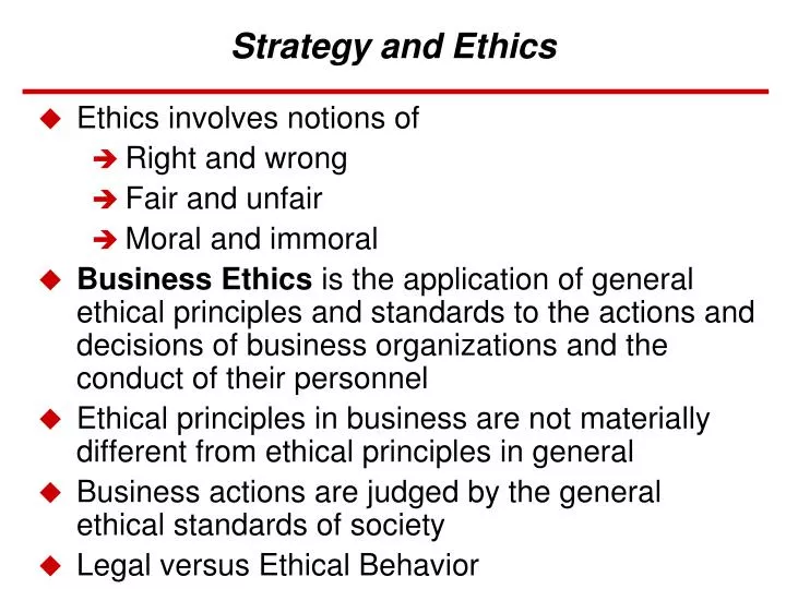 PPT - Strategy and Ethics PowerPoint Presentation, free download - ID:3115486