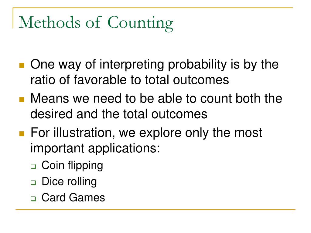PPT - Introduction to Probability: Counting Methods PowerPoint ... PPT - Introduction to Probability: Counting Methods PowerPoint ...